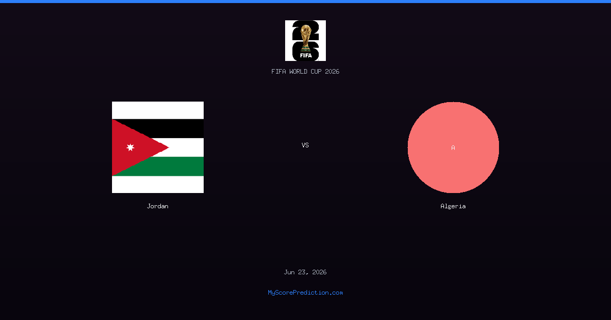 Jordan vs Algeria — Palpite IA e Placar Jun 23, 2026